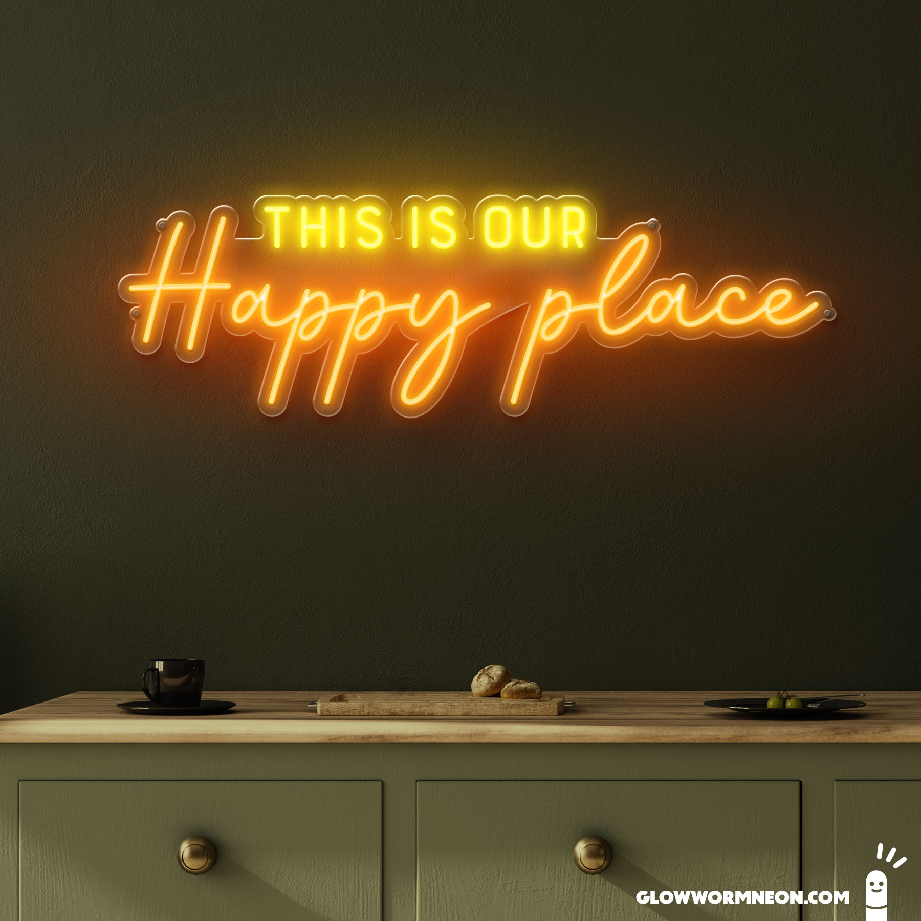 This is Our Happy Place Neon Sign 2 | Glowworm Neon