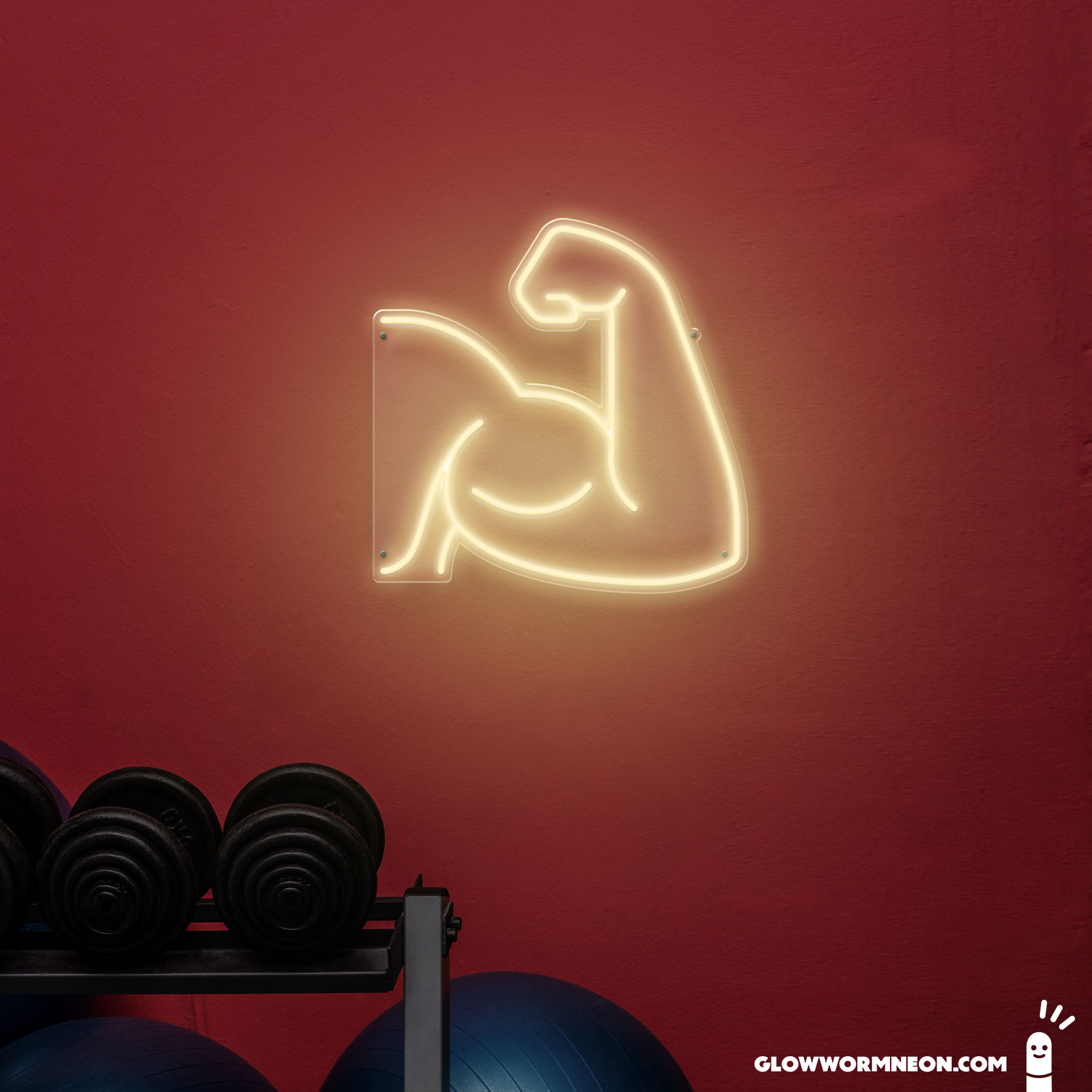 Bicep Curl Neon Sign | Glowworm Neon