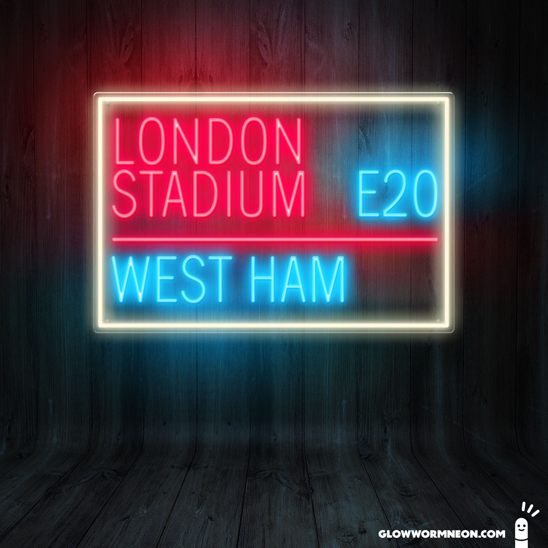 West Ham Football Club Street Sign Neon Sign | Glowworm Neon